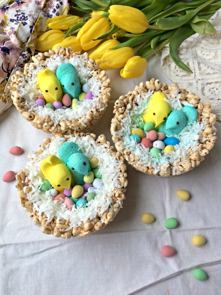Easy & Edible Rice Krispie Easter Baskets | Shifting Roots