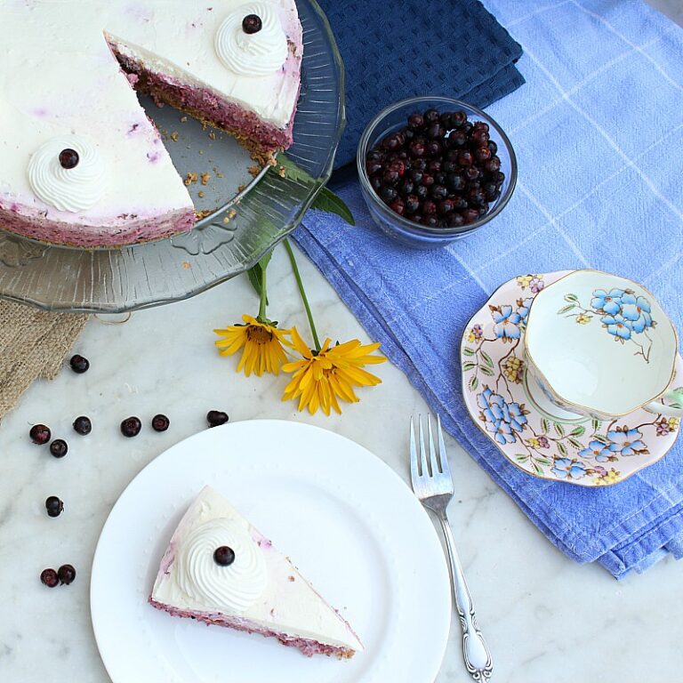 No Bake Saskatoon Berry Cheesecake | Shifting Roots